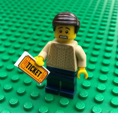 Lego SCARED HIGHSCHOOL BOY Minifigure Movie Ticket Wool Jumper 10273 ...