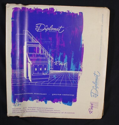 Vtg Rowe AMI Diplomat Jukebox Manual Book Dealer Repair Parts Catalog ...