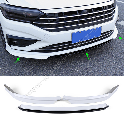 For VW Jetta 2019-2020 MK7 black White ABS Front Bumper Lip Body ...