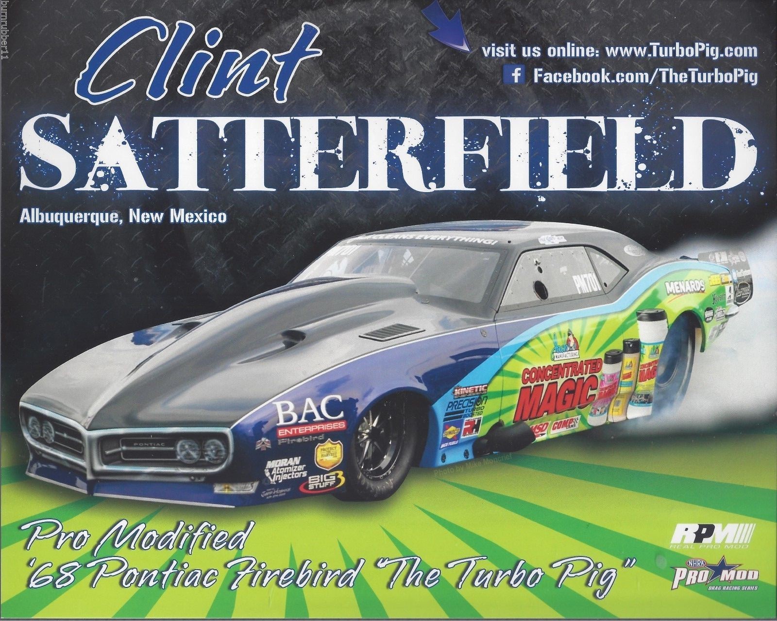 2016 CLINT SATTERFIELD "JACKS CONCENTRATED MAGIC" NHRA PRO MOD HANDOUT ...