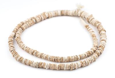 Old Ostrich Eggshell Beads 9mm Kenya African White Heishi Shell ...