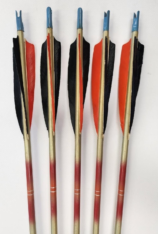 5 - Vintage Wood Arrows w/Field Points, Arrow of Light, Decoration ...