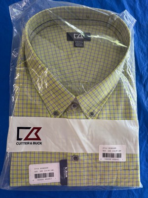 Cutter & Buck Plaid Button Down Long Sleeve Shirt Size 5XB Color LMK | eBay