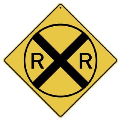 Railroad Crossing Metal Sign 16 1/2" x 16 1/2" (HANGING) Diamond shape ...