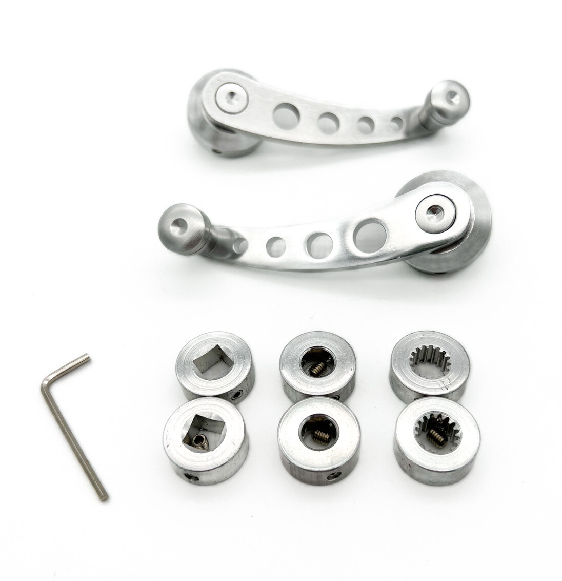 Pair Universal Drilled Billet Chrome Aluminum 4-1/4" Window Cranks For ...