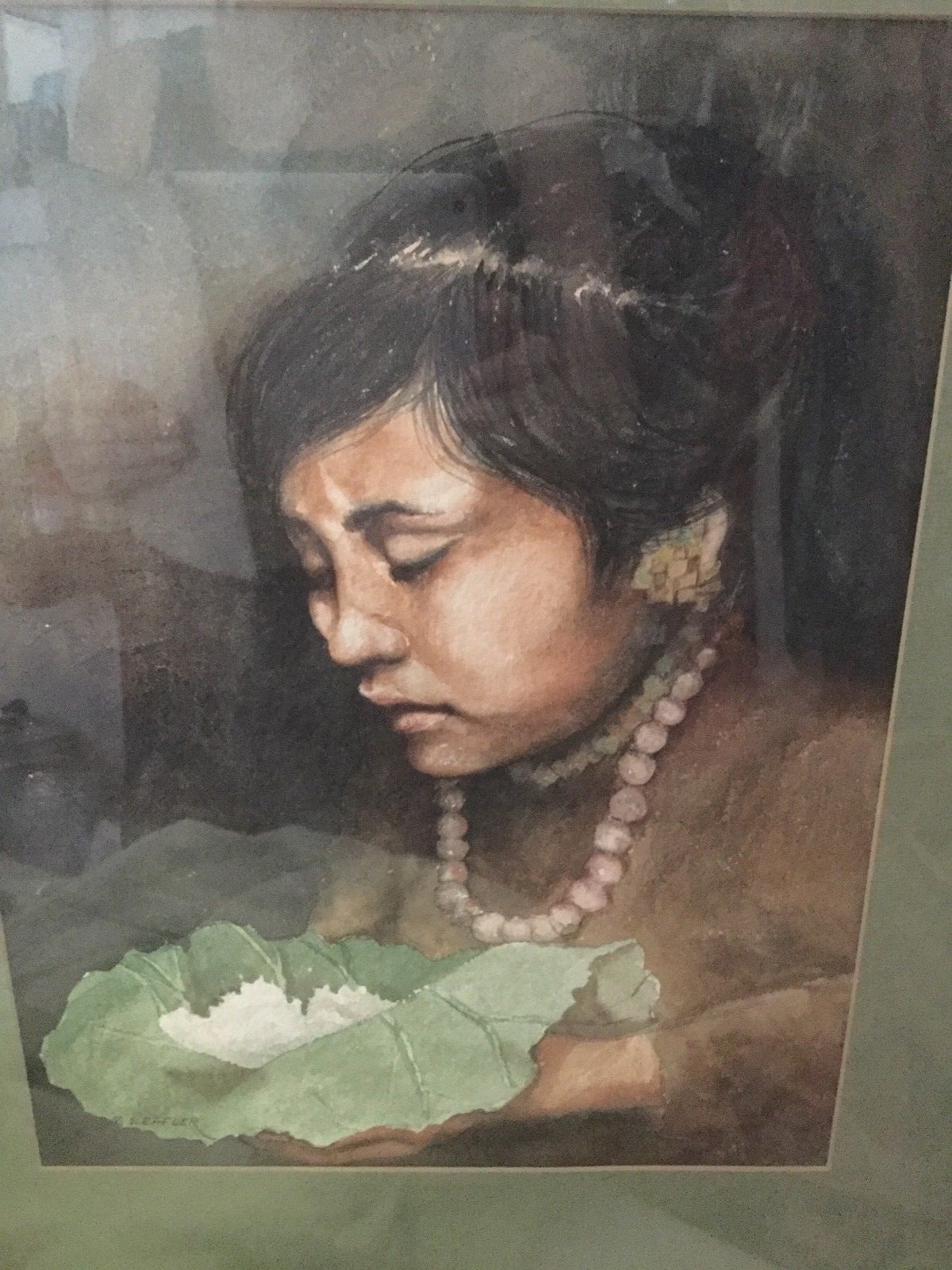 VINTAGE LISTED ARTIST, MARY EPLER LEFFLER (b.1932-) ORIGINAL WATERCOLOR ...