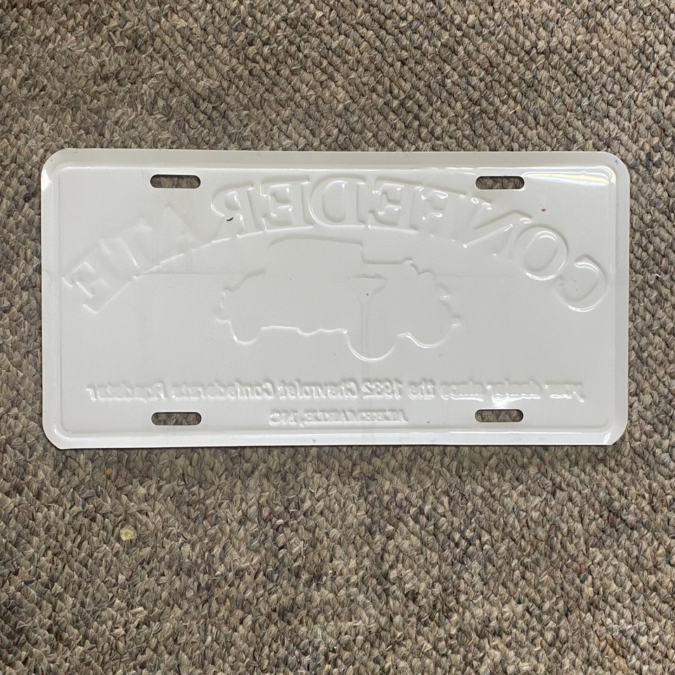 Confederate Chevrolet NC License Plate Dealership Metal Booster Vintage ...