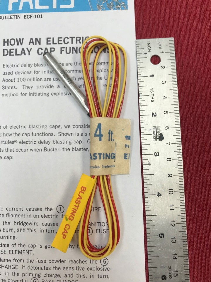 INERT BLASTING CAP MOVIE AIRSOFT PAINTBALL PROP, Hercules Powder ...