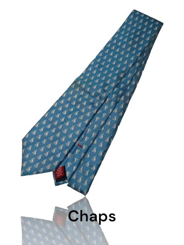 Chaps Men's Necktie 60" X 3 1/4", Blue/White, Sailboats, Geometric. SB ...