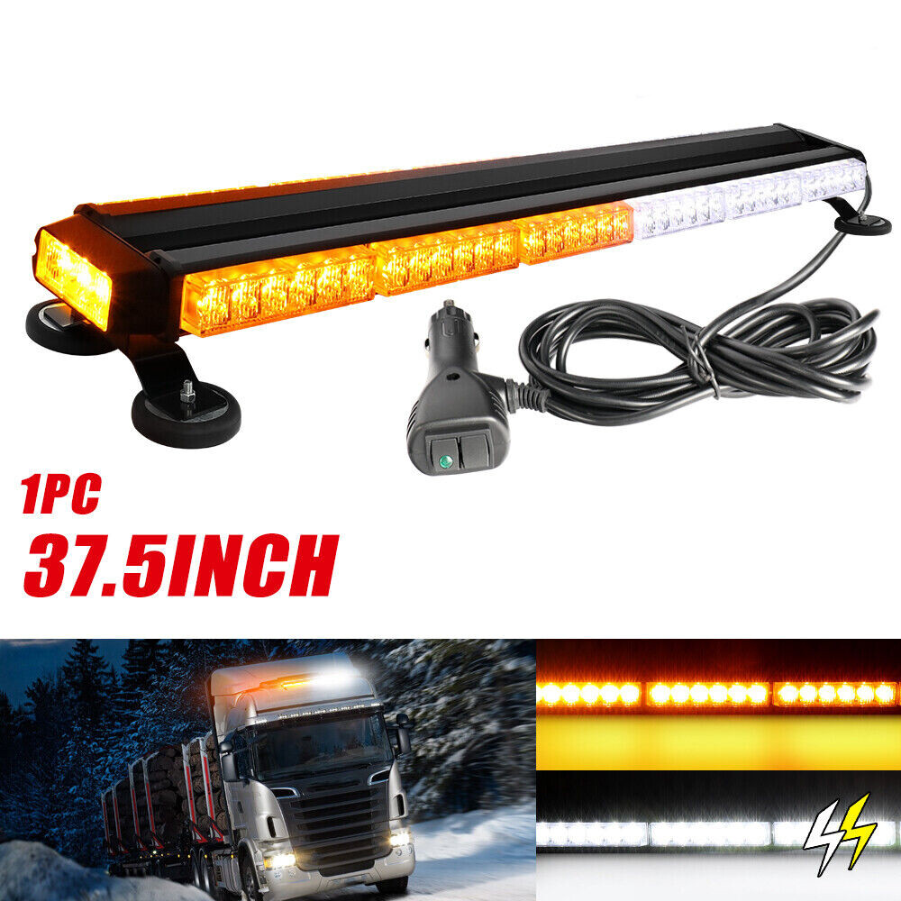 Rooftop Strobe LED Emergency Light Bar Double Side Warning Amber White ...