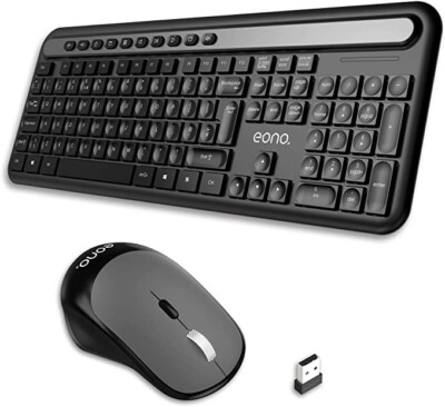 Amazon Brand – Eono Wireless Keyboard and Mouse Set, 2.4G Cordless USB ...