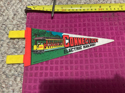 VINTAGE Connecticut Electric Railway Pennant WAREHOUSE POINT CT Fast ...