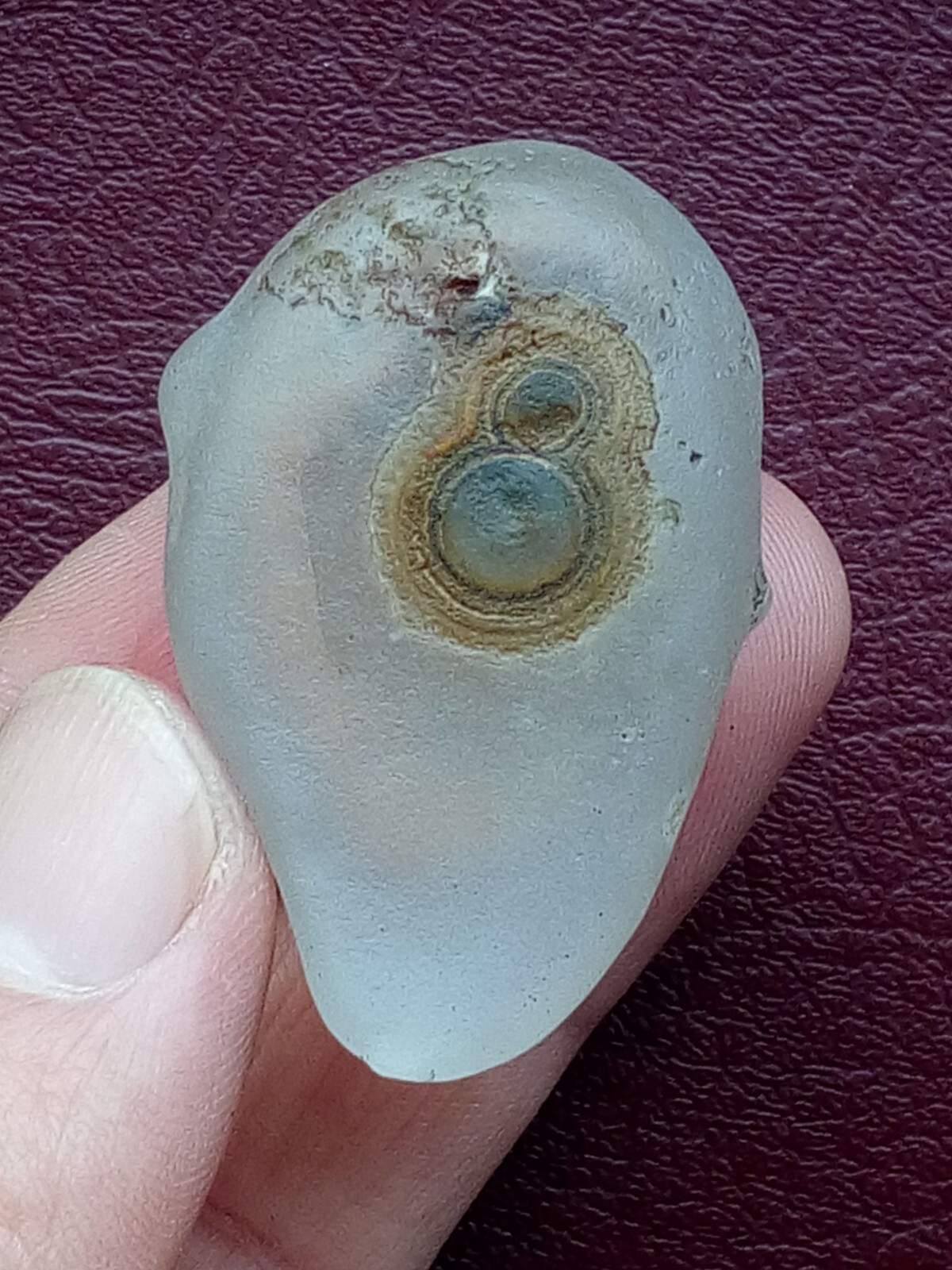 44mm Natural GoBi agate eye agate stone Hollow agate Suiseki-viewing ...