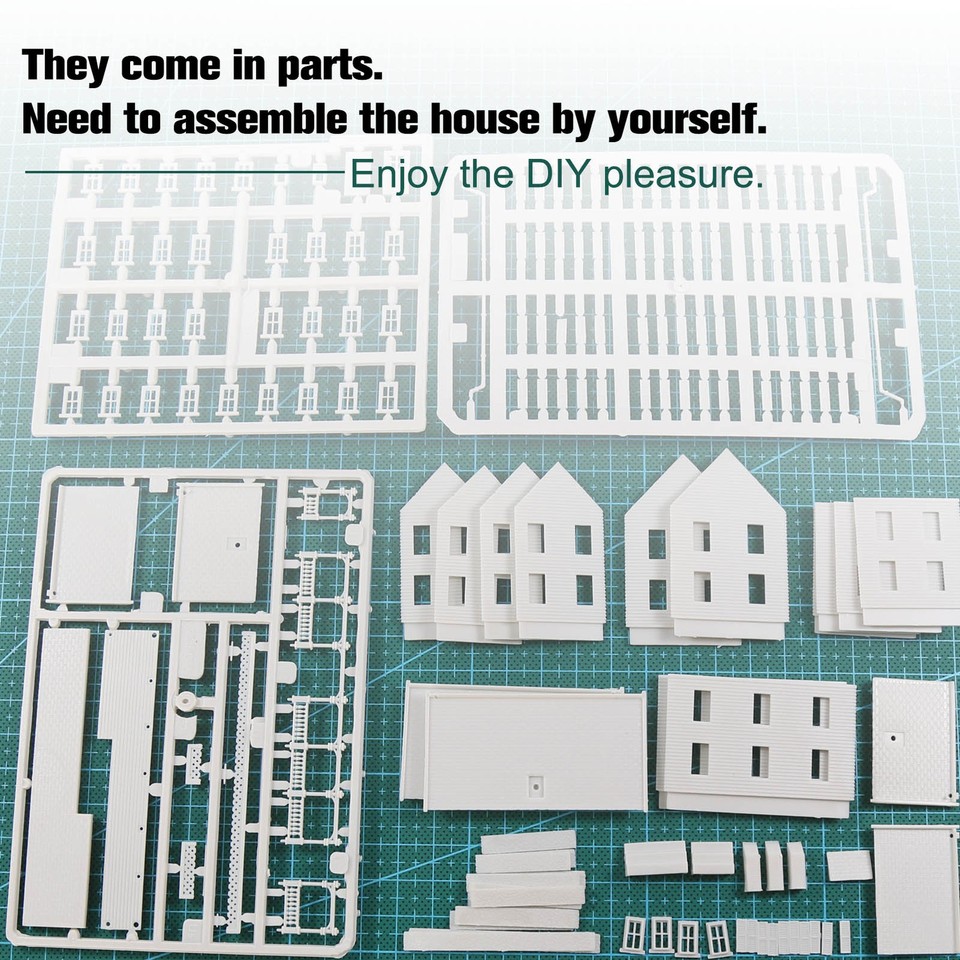 Evemodel N Scale Model Dwelling House Kit Not-built Two-story Three ...
