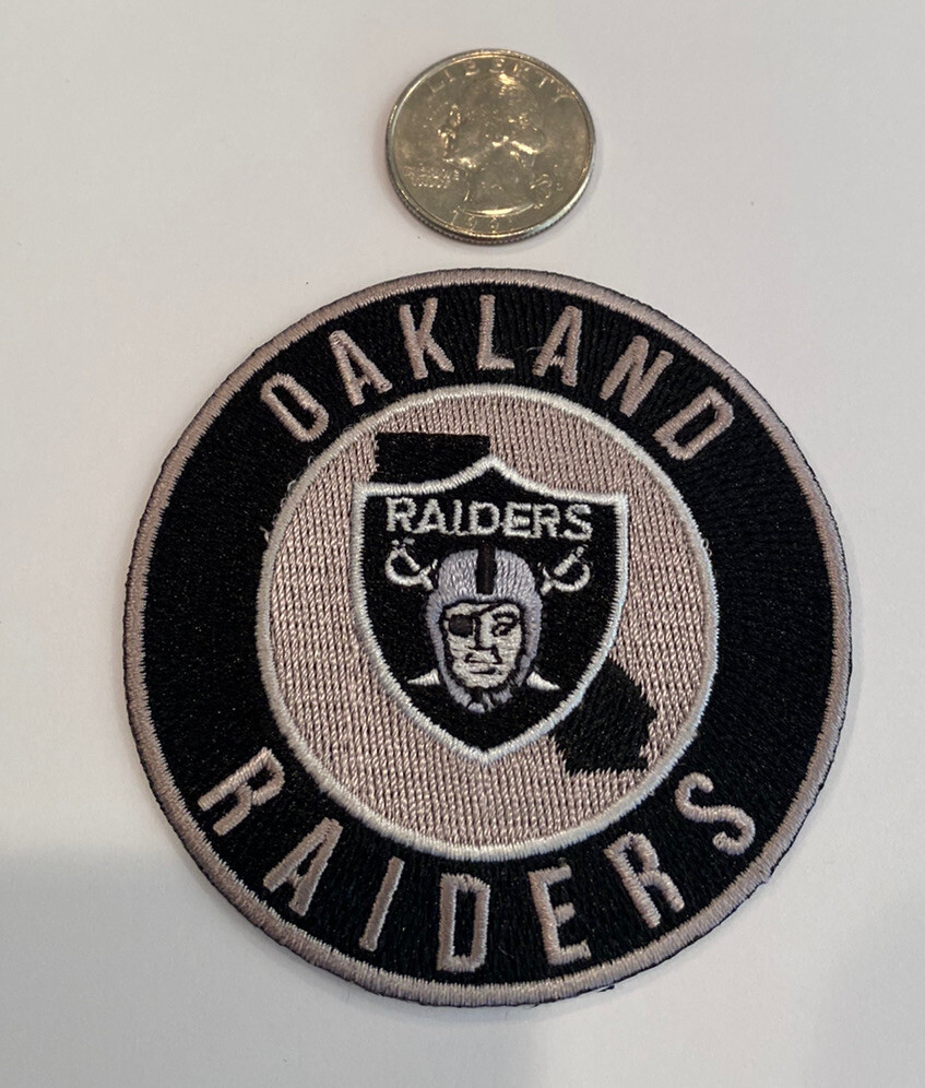 OAKLAND RAIDERS VINTAGE STYLE EMBROIDERED IRON ON PATCH 3"Round ...