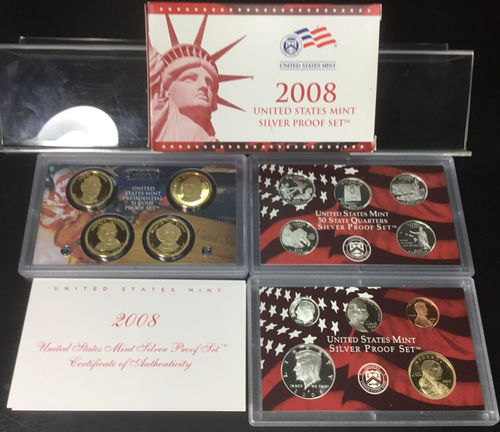 2008 S UNITED STATES SILVER FULL PROOF SET ORIGINAL GOVERNMENT BOX ...