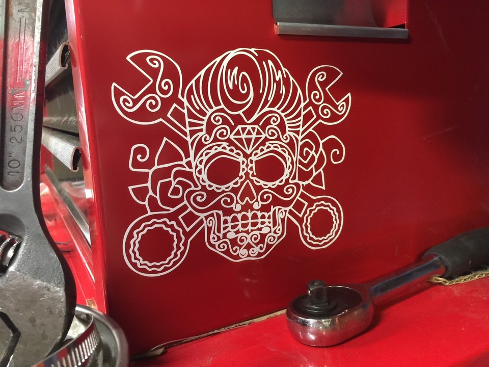 Greaser Rockabilly Wrench| Sugar SKULL |Tattoo Style| Americana| Decal ...