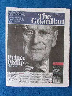 Prince Philip Death THE GUARDIAN UK Newspaper 10/4/21 | eBay