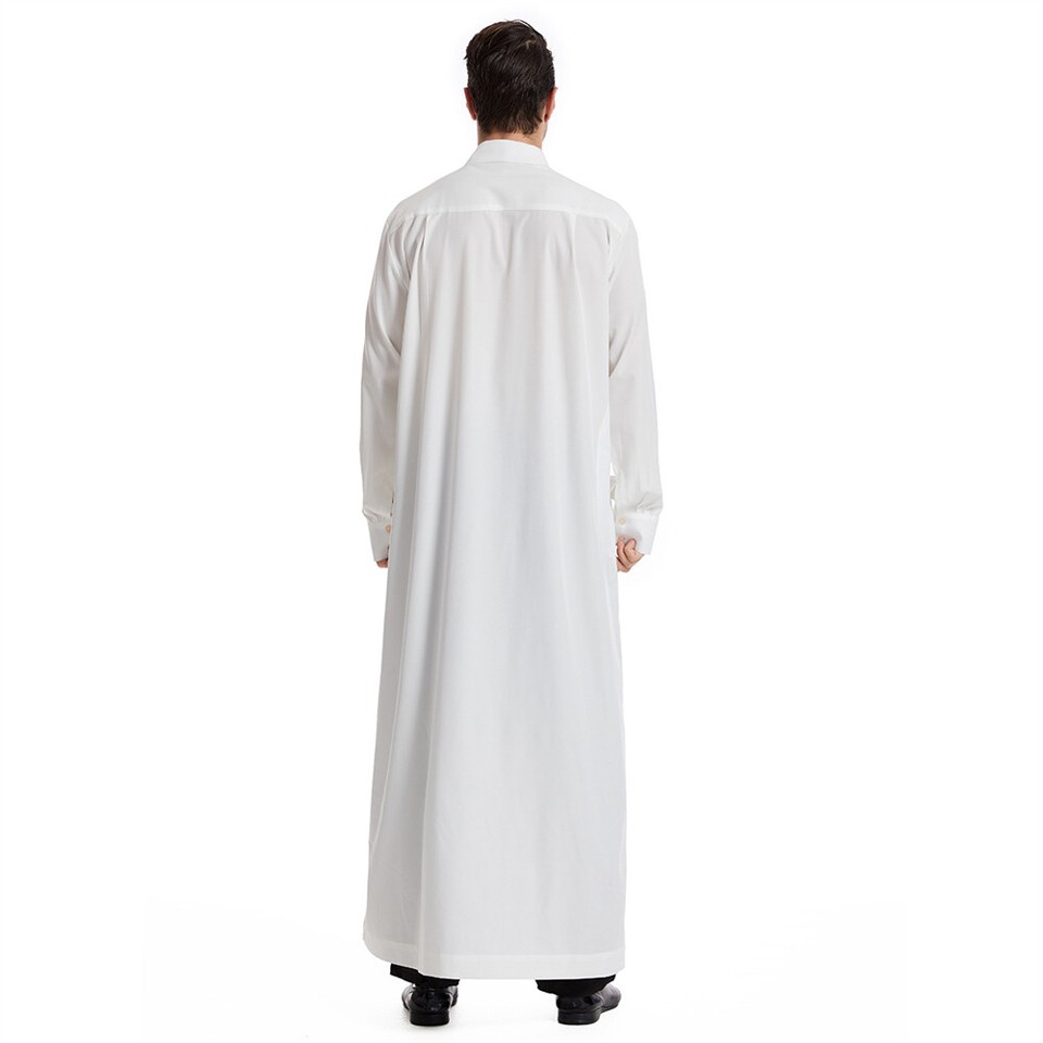 Men Saudi Arab Daffah Dishdasha Kaftan Robe Muslim Thobe Jubba Thoub ...