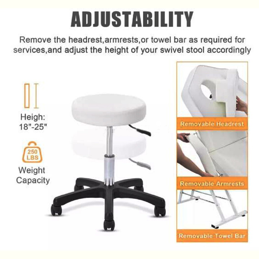 Portable Massage Table With Chair 3Fold 85cm Beauty Bed Therapy Waxing ...