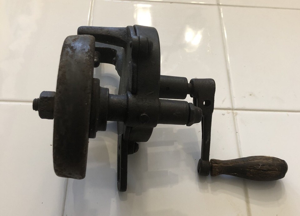 CLAMP ON HAND CRANK GRINDING WHEEL SHARPENING STONE BENCH GRINDER ...