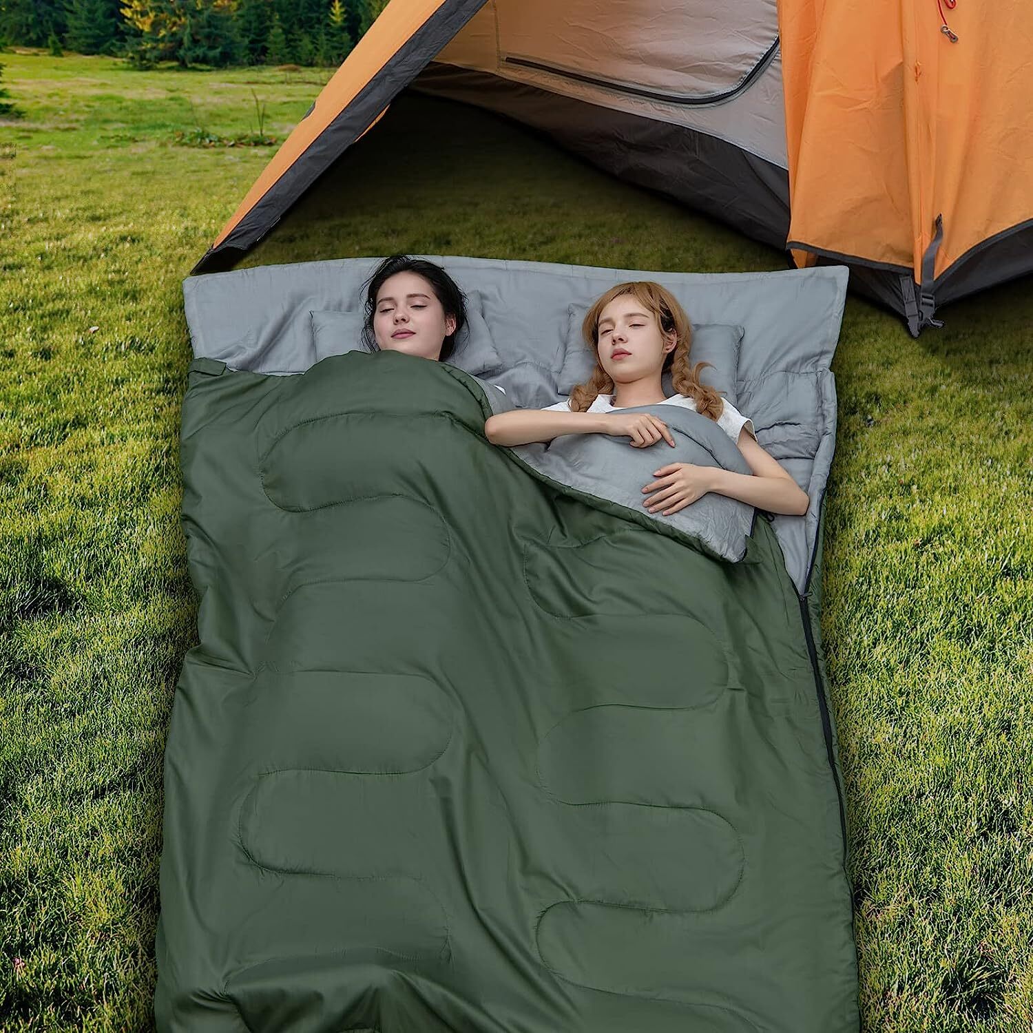 2in1 Doppelschlafsack 220x150cm Deckenschlafsack 2 Personen Schlafsack ...