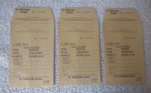 Vintage 1954 Pennsylvania Railroad Envelope A.D. 6250 Lot Of 3 Unused ...