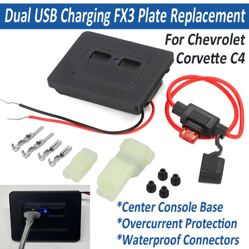 For Corvette C4 1990-1996 Dual USB Charging FX3 Plate Replacement ...