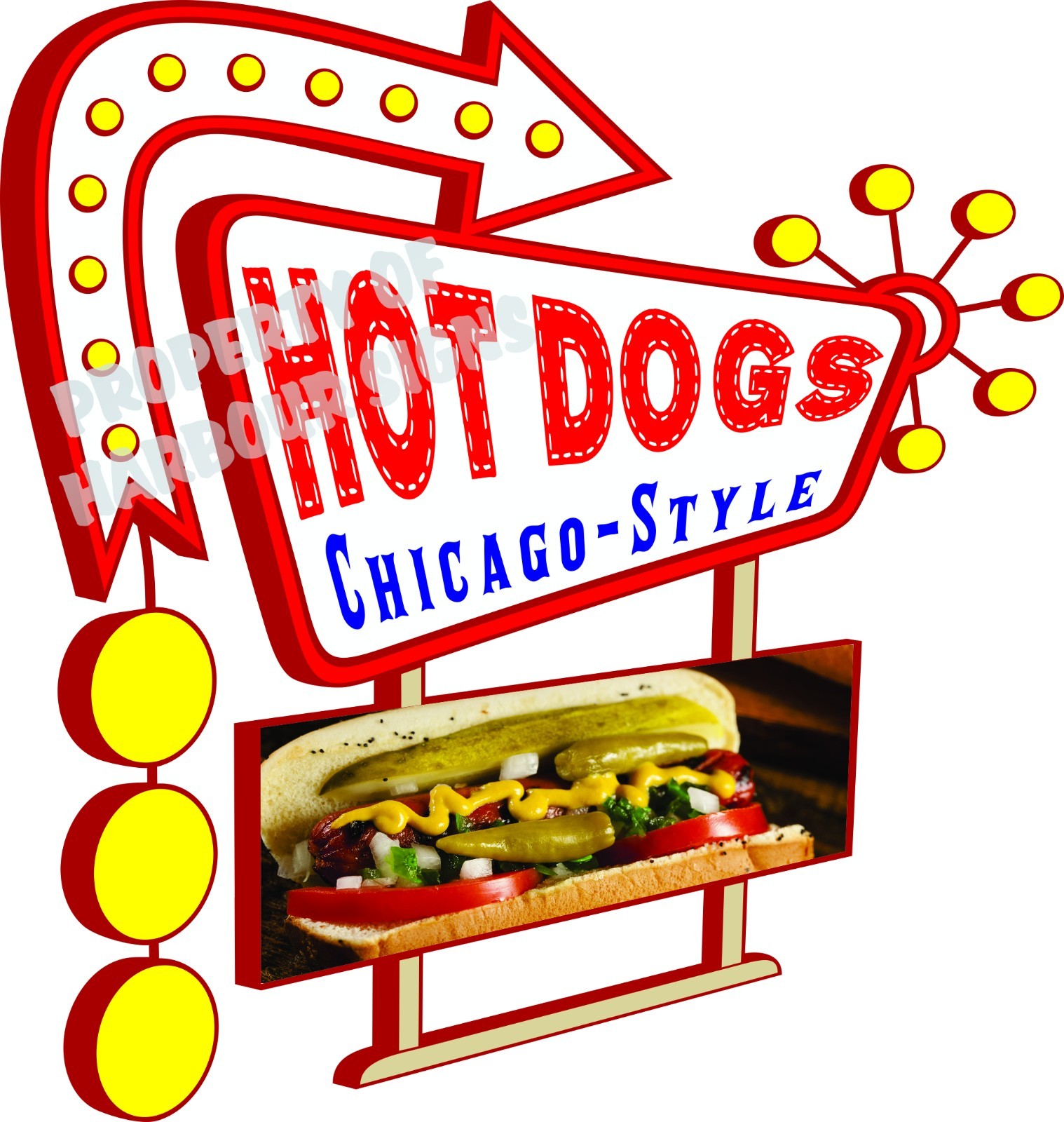 14" DECAL Hot Dogs Chicago Style Concession Food Truck Vinyl Sticker ...