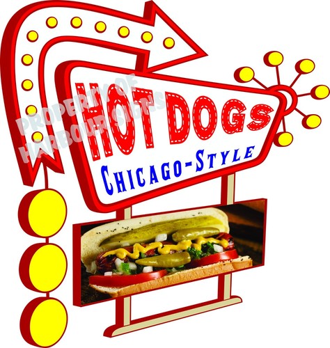 14" DECAL Hot Dogs Chicago Style Concession Food Truck Vinyl Sticker ...