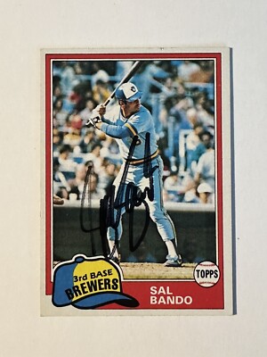 Sal Bando Brewers Signed 1981 Topps Baseball Card #623 [0386] | eBay
