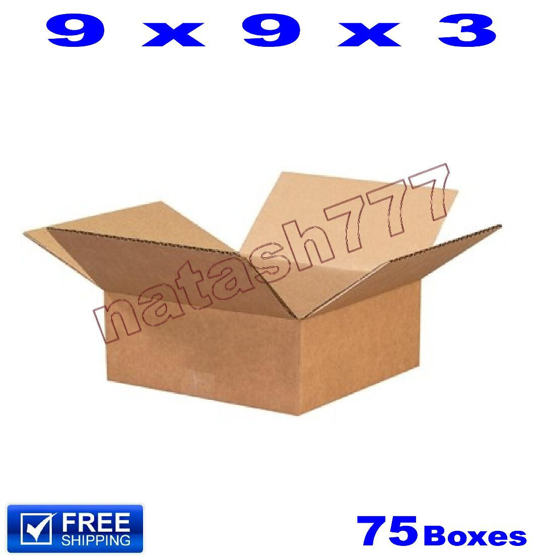 75 - 9x9x3 Cardboard Boxes 32ECT Mailing Packing Shipping Corrugated ...