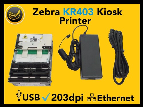 Zebra KR403 Kiosk Printer, USB and Ethernet, with Power Supply P1009545 ...
