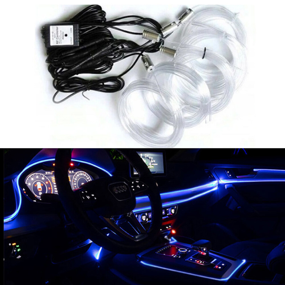 6M RGB Car Interior Ambient LED Strip Light APP Music Control ...
