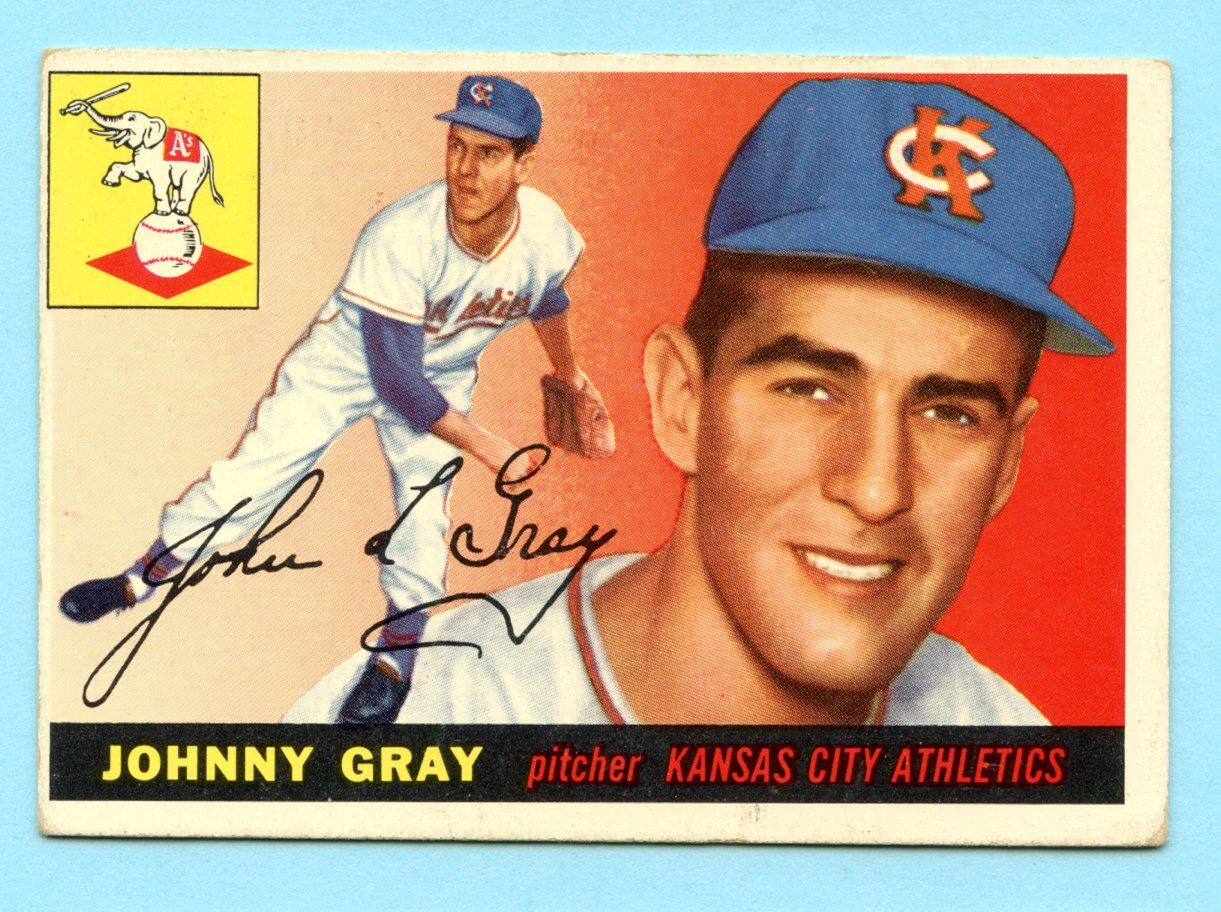 1955 Topps Baseball # 101 Johnny Gray -- Athletics (VG-EX) Box #739 | eBay