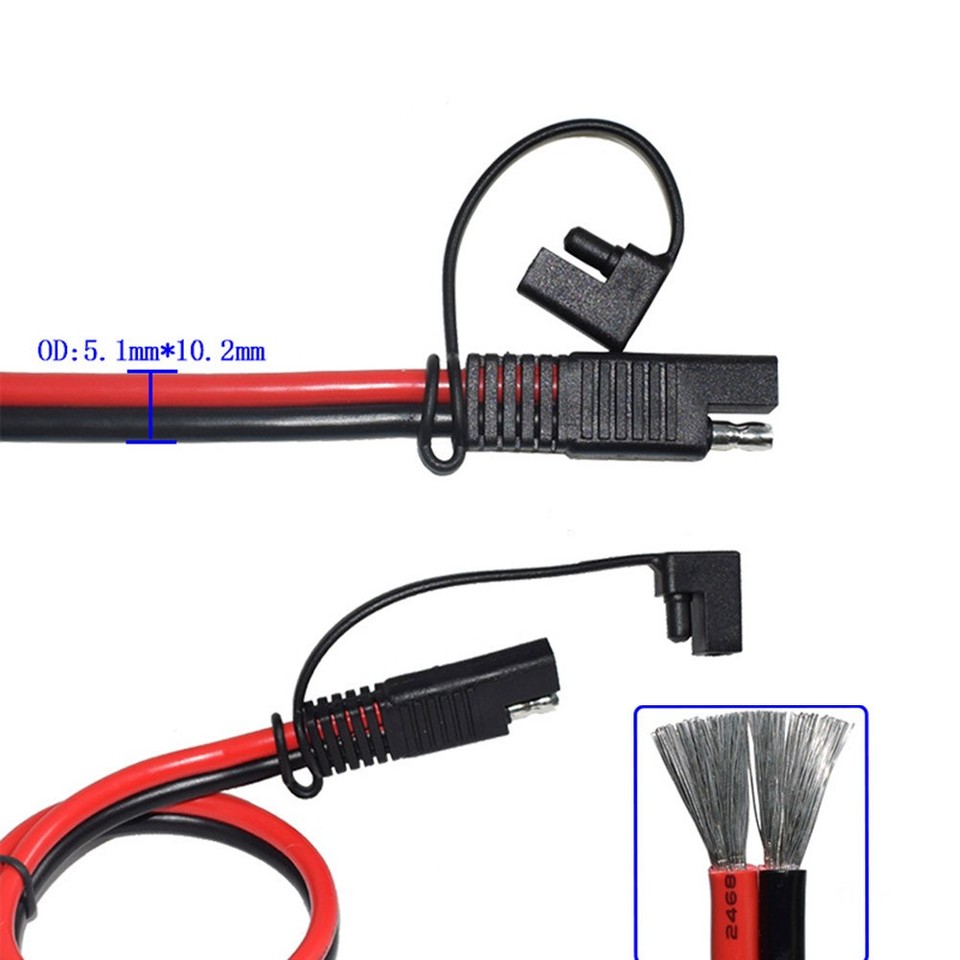 Solar Panel Connector Cable Sae Quick Disconnect Power Socket Extension ...