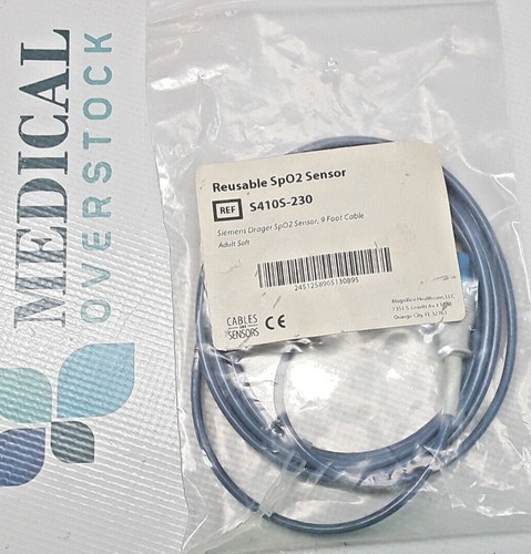 REUSABLE Sp02 SENSOR U410S-230 - 9ft CABLE - ADULT SOFT - NEW | eBay