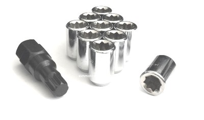 (20) 12x1.5 WHEEL LOCKS 8 POINT TUNER LUG NUTS OPEN END HONDA LEXUS ...
