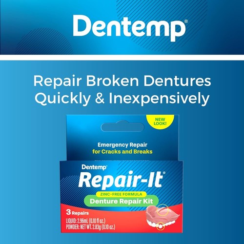 Repair-It Acrylic Denture Repair Kit Advanced Formula Zinc Free - 3ct ...