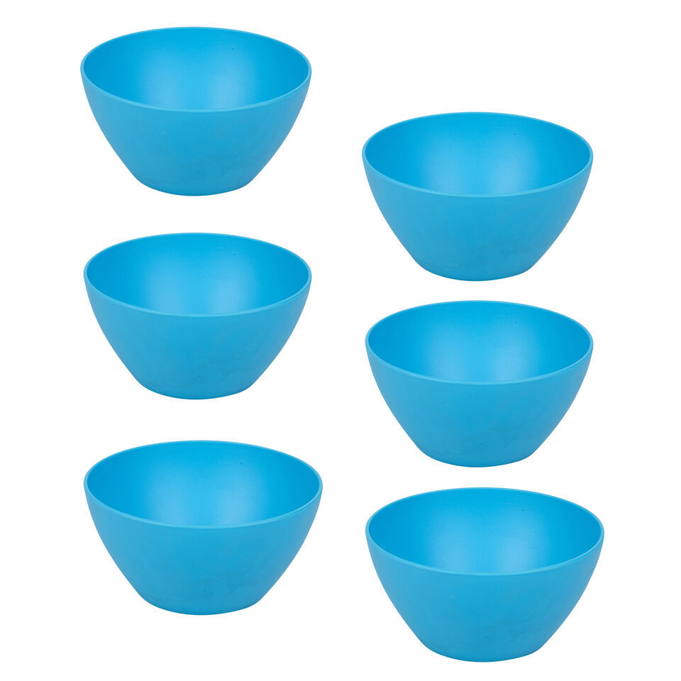 6x High-Quality Small Deep Round Reusable Solid Color Plastic Bowls ...