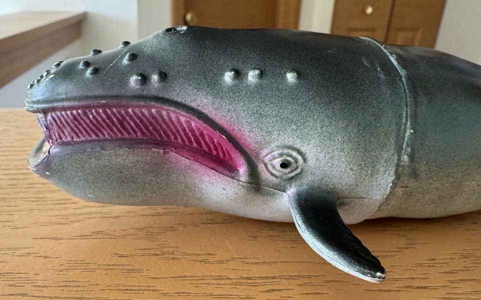 Vtg Right Whale Toy 1991 8" Plastic Vintage 90s Unbranded White Gray ...