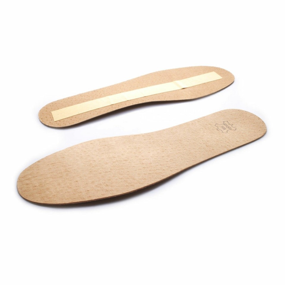 Pair Thin Leather Shoe Insoles Self-adhesive Inner Sole All Size Ladies ...