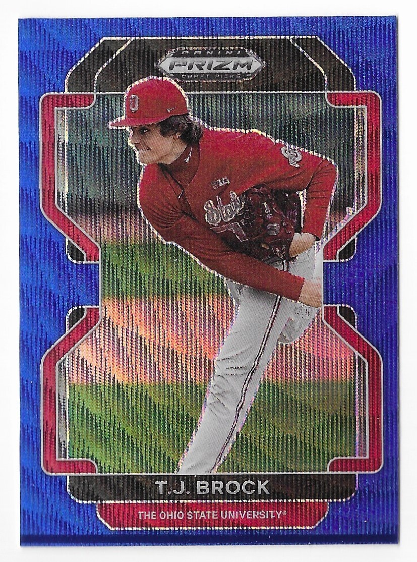 T.J. Brock 2022 Prizm Draft Picks Blue Wave #188 Rookie Blue Jays Ohio ...