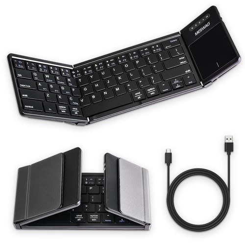 Foldable Bluetooth Keyboard with Touchpad, Wireless Folding Keyboards ...