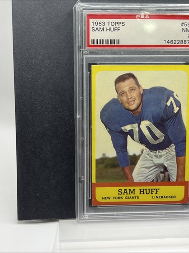 1963 Topps Sam Huff New York Giants HOF Vintage Graded Football Card ...