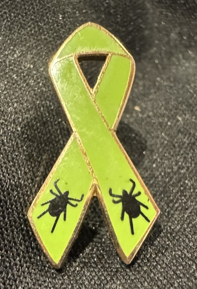 Lyme Disease Awareness Support Research Lime Green Ribbon Tick Pin Tac ...