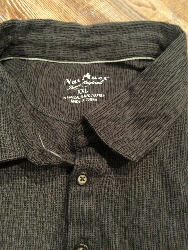 Nat Nast Luxury Originals Mens Polo Shirt 2XL XXL Modal Blend Charcoal ...