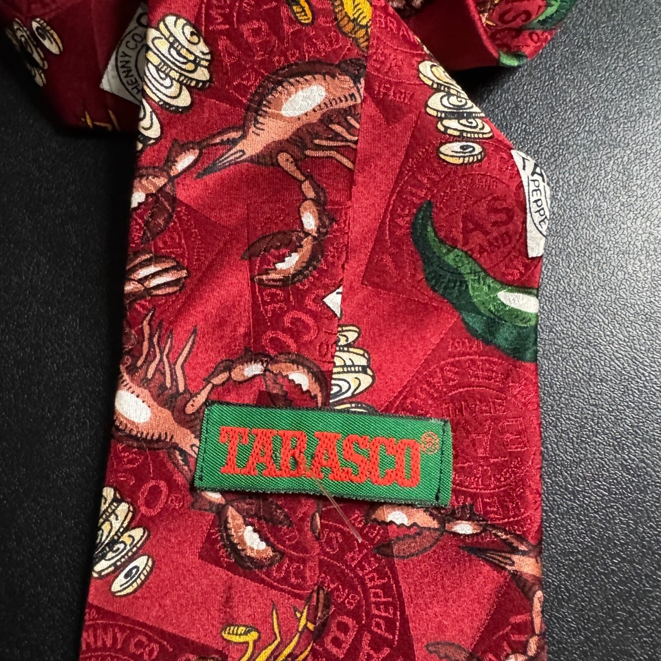 Tabsaco Vintage Tie Red Pepper Hot Sauce 100% Silk USA | eBay UK