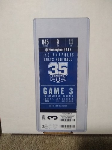 Quenton Nelson Darius Leonard Jessie Bates Debut Full Ticket Stub 9/9 ...