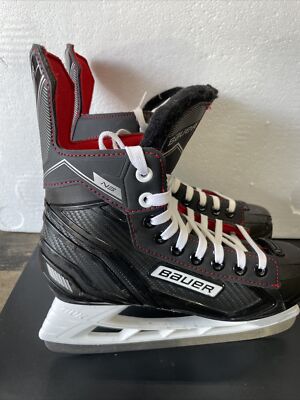 Bauer NS Lightspeed Pro II Ice Hockey Skates Size 4 Black Red White | eBay